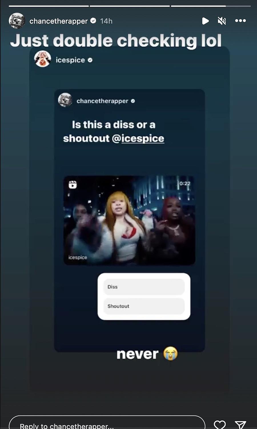 Ice Spice a-t-elle lancé un diss track contre Chance The Rapper