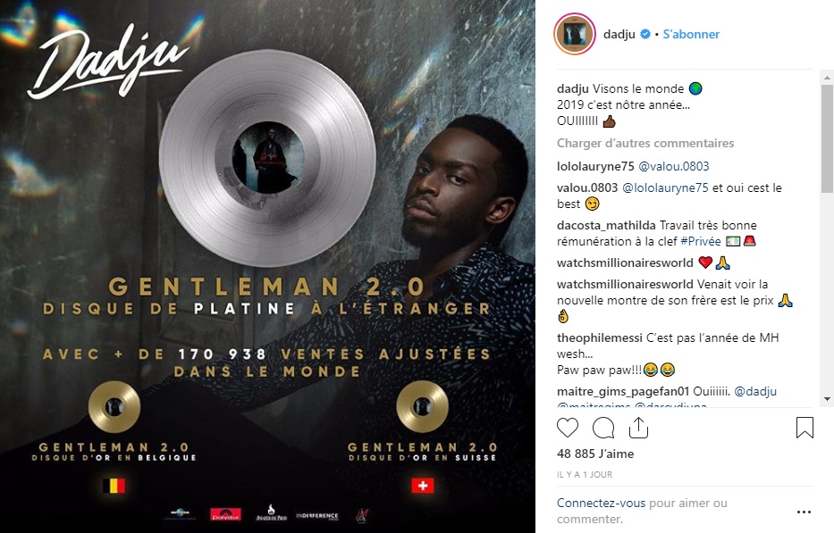 Dadju : ''Gentleman 2.0'' récompensé à l’étranger
