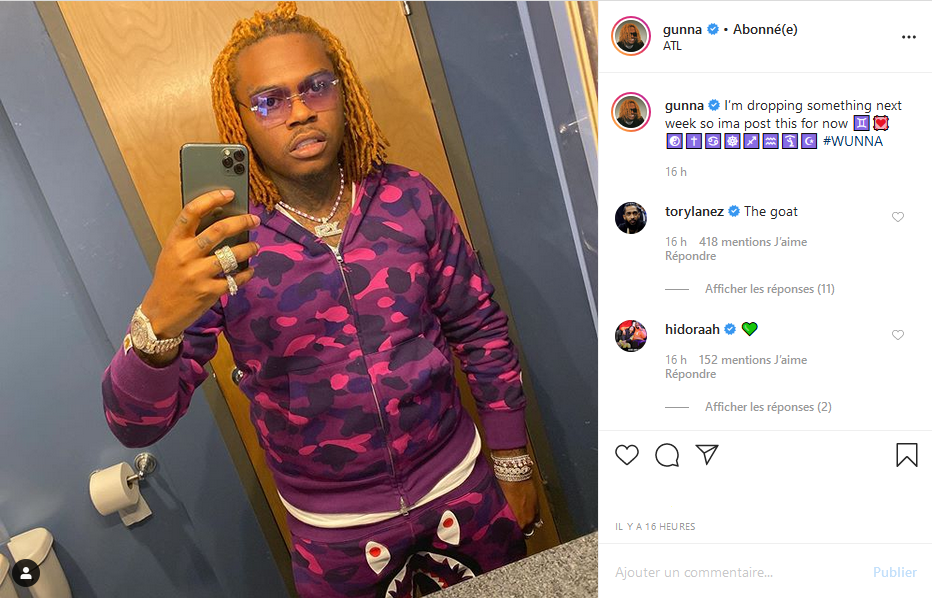 Gunna annonce du nouveau pour la semaine prochaine