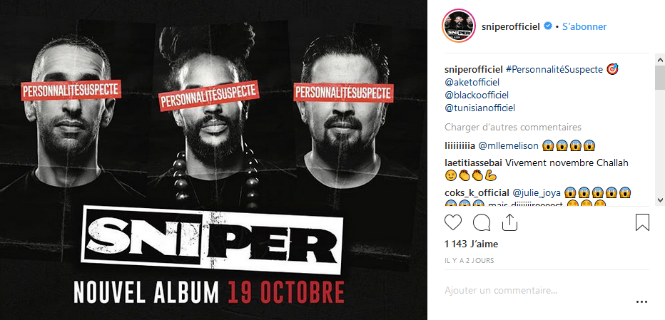 Sniper annonce la sortie de son prochain album, ''Personnalité Suspecte''