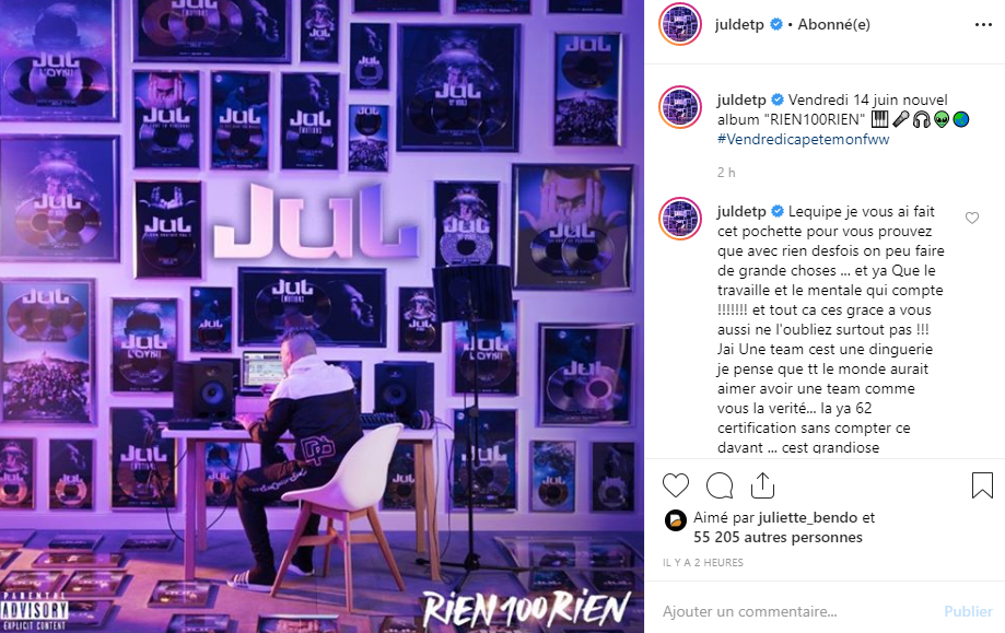 Jul annonce un album surprise intitulé "RIEN100RIEN"!
