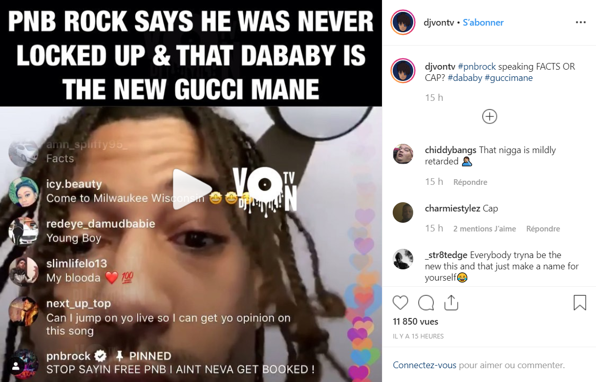 PnB Rock : "DaBaby est le nouveau Gucci Mane"
