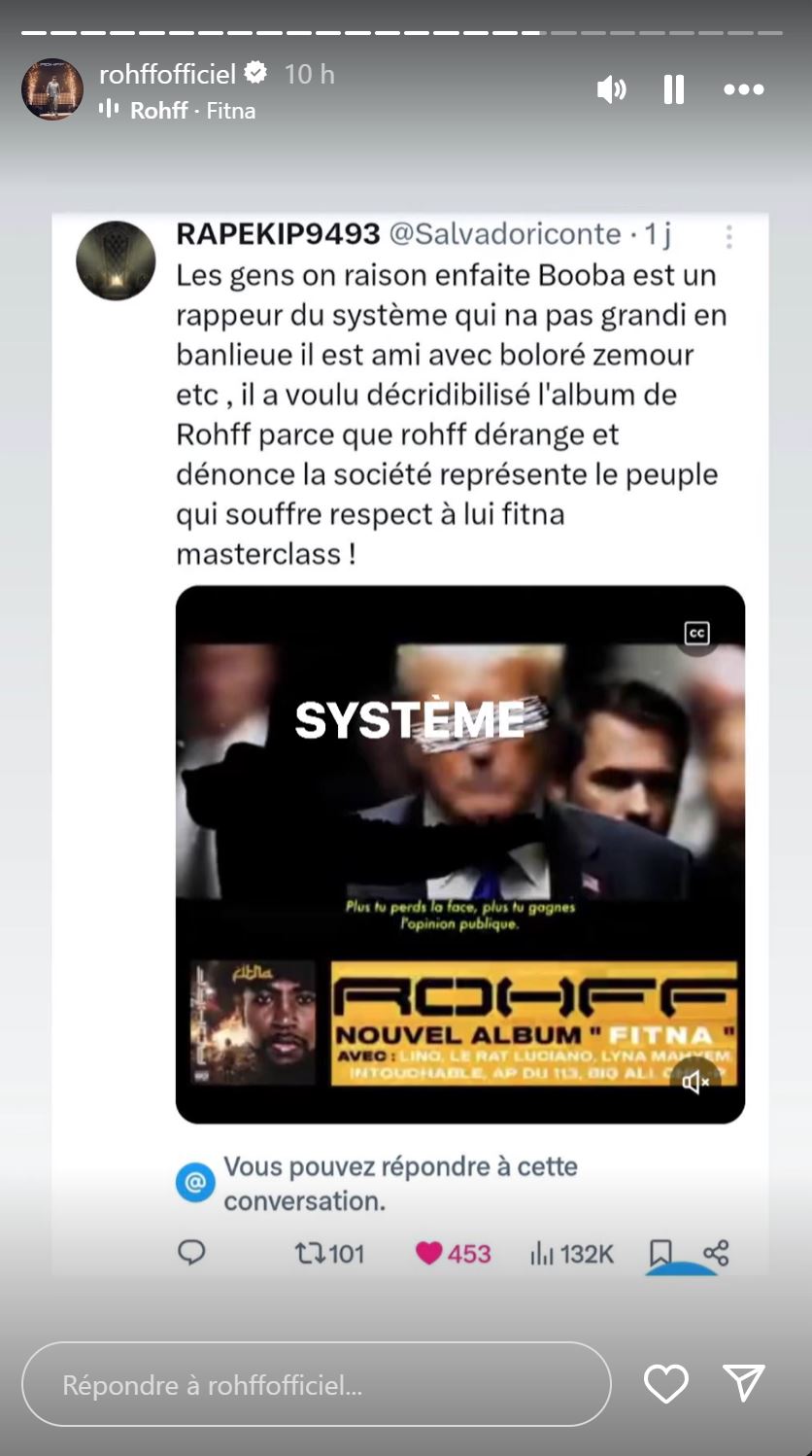 Rohff riposte et allume Booba