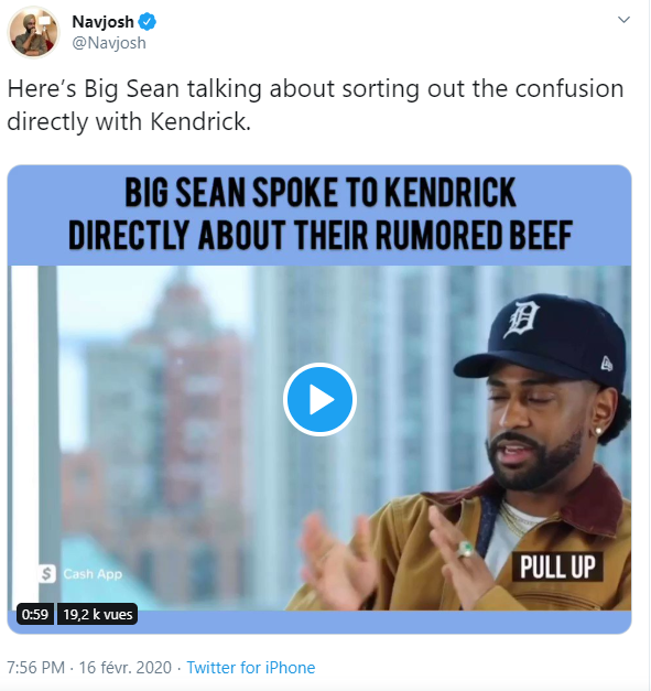 Big Sean revient sur son beef avec Kendrick Lamar