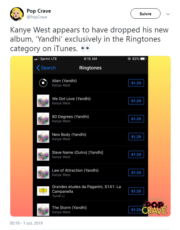 L'album "Yandhi" de Kanye West dispo sur iTunes